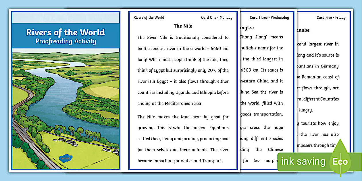 Rivers of the World Proofreading Activity (Teacher-Made)