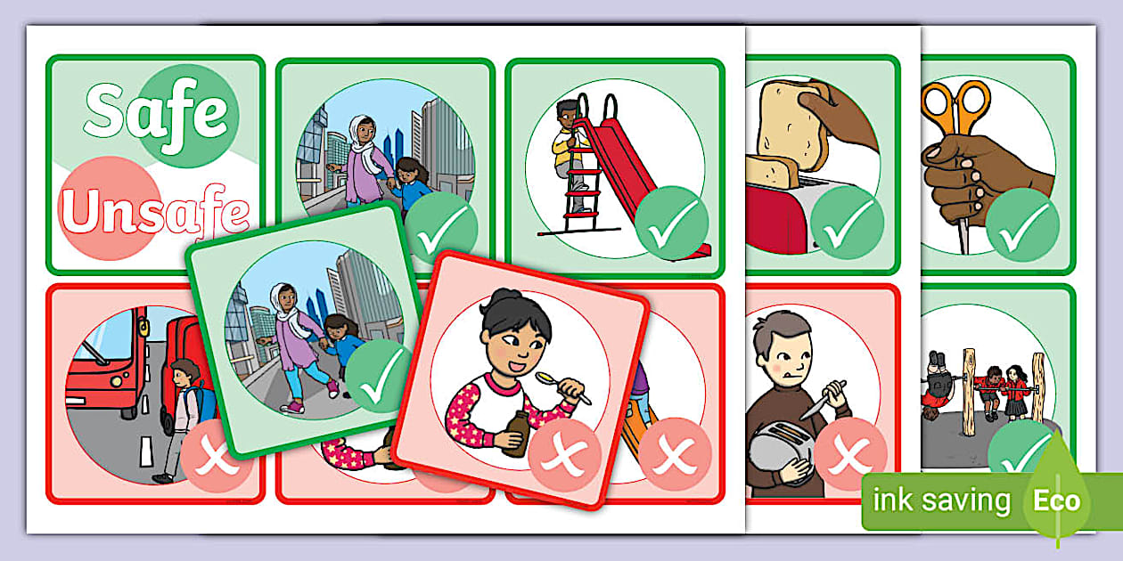 Safe Or Unsafe Sorting Cards Uae Teacher Made Twinkl