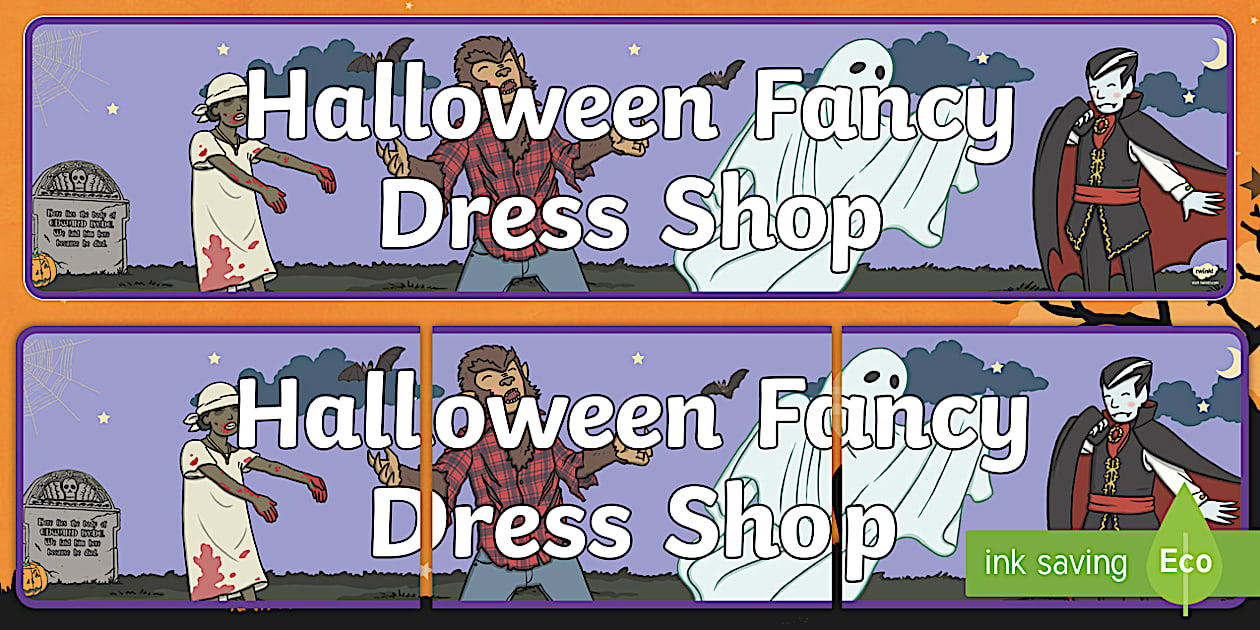 Halloween Fancy Dress Shop Role Play Banner