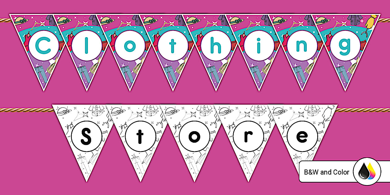 Clothing Store Dramatic Play Bunting (teacher made) - Twinkl