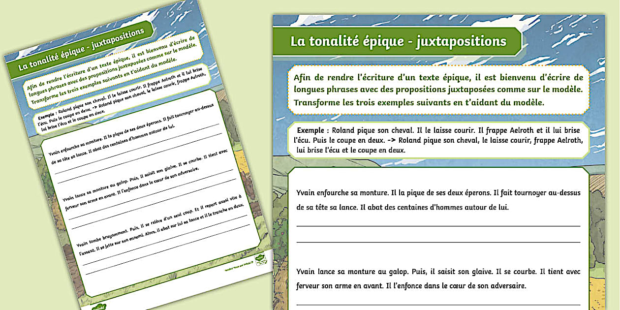 La tonalité épique - juxtapositions (Teacher-Made)