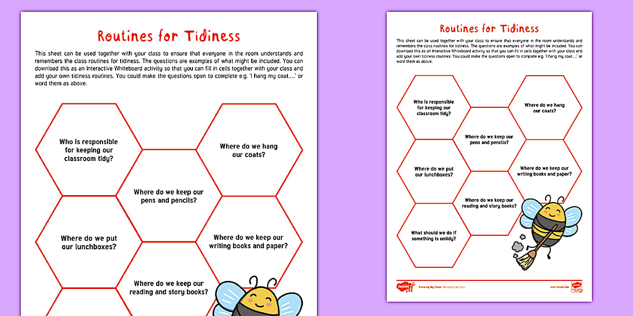 Managing My Class - Classroom Routine Ideas for Tidiness