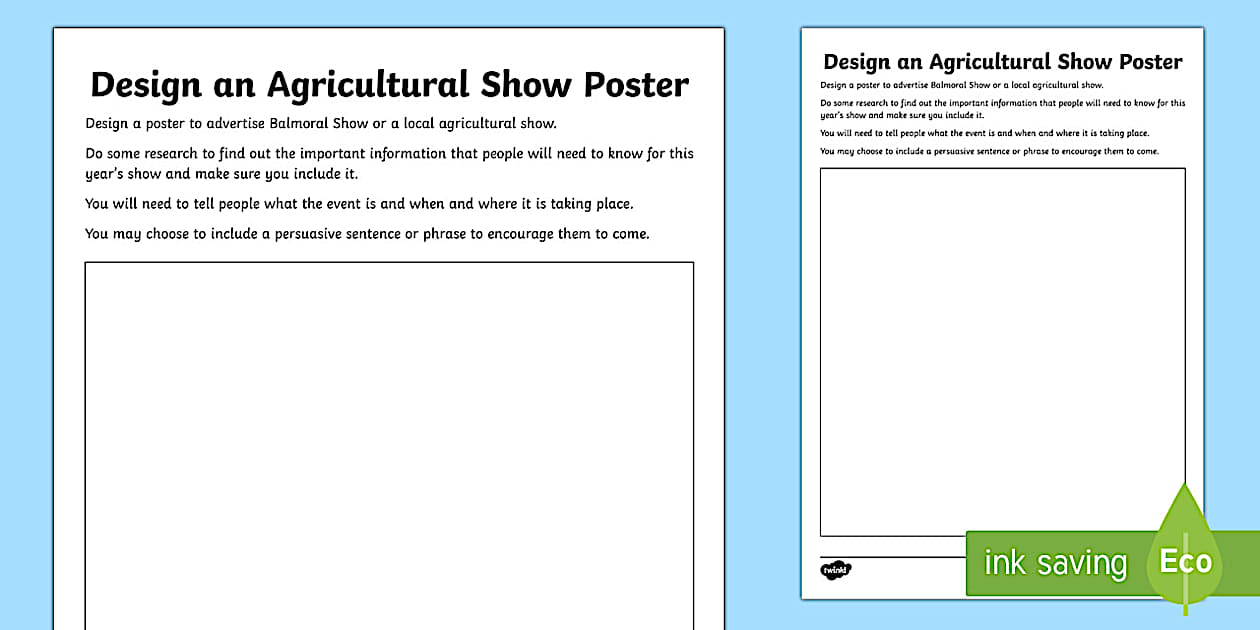 Design an Agricultural Show Poster Activity (teacher made)
