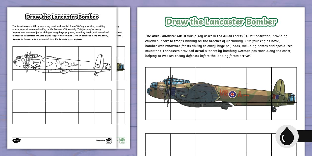 Draw the Lancaster Bomber (teacher made) - Twinkl