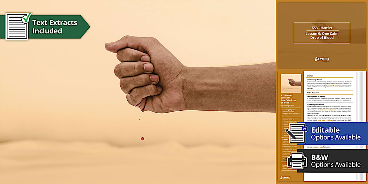 Hamlet Lesson 9: One Calm Drop of Blood (teacher made)