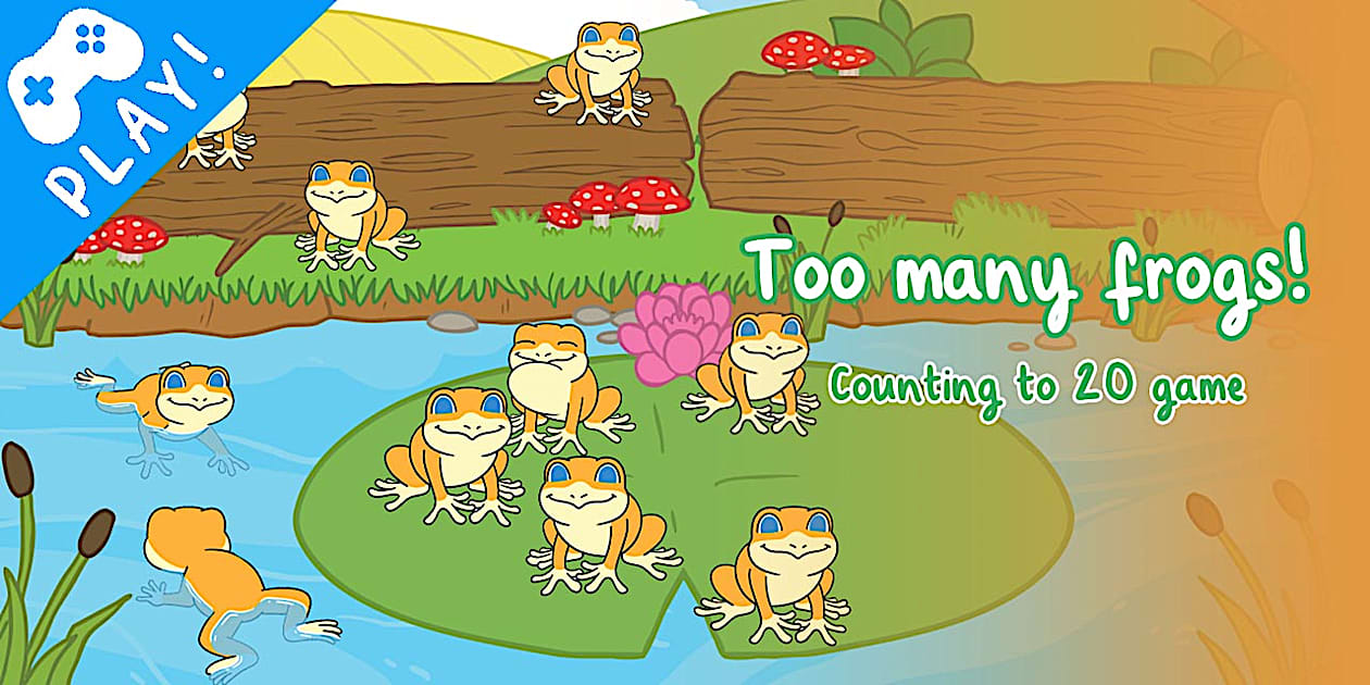 👉 Too Many Frogs: Interactive Counting to 20 Game