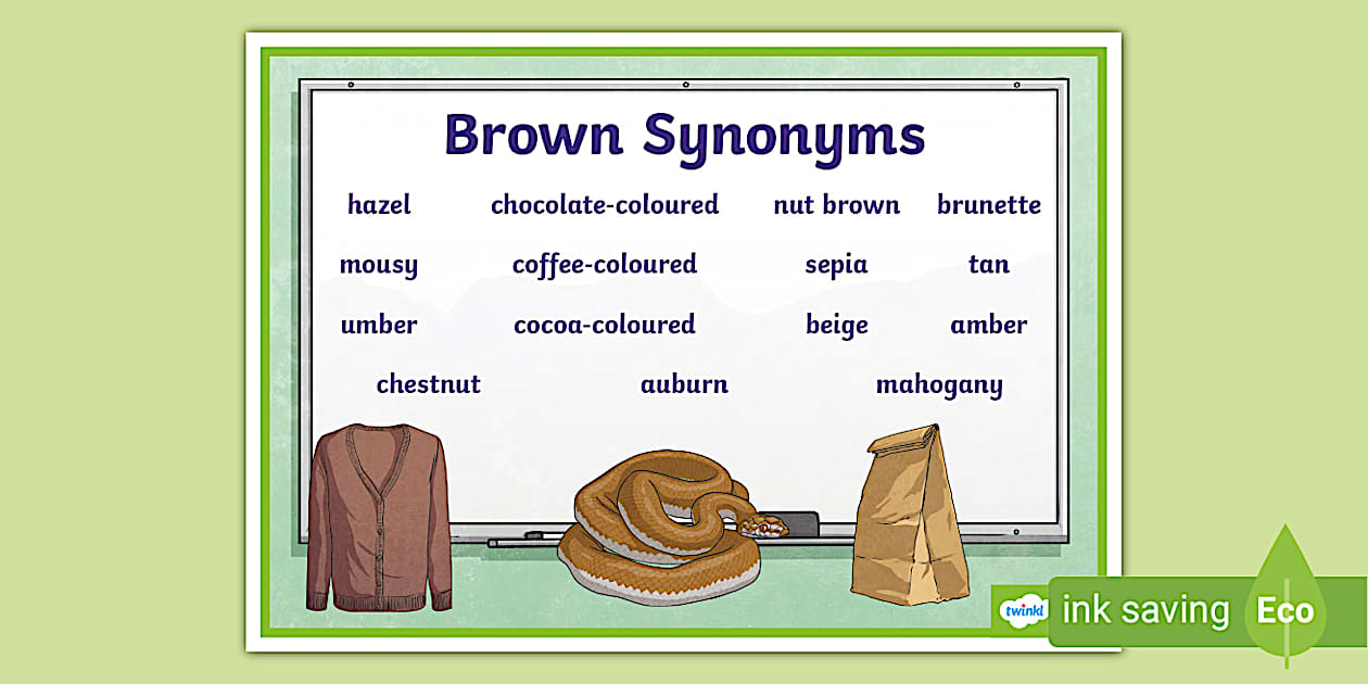 Brown Synonyms Word Mat (teacher made) - Twinkl