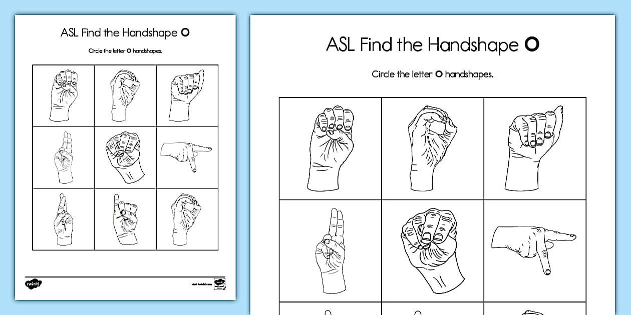 ASL Find the Handshape Letter O (teacher made) - Twinkl