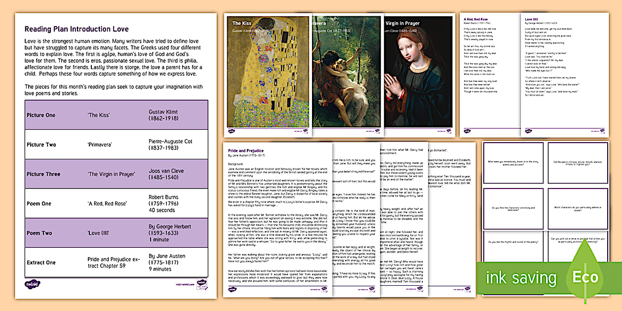 Care Home Love Reading Plan Resource Pack (teacher made)