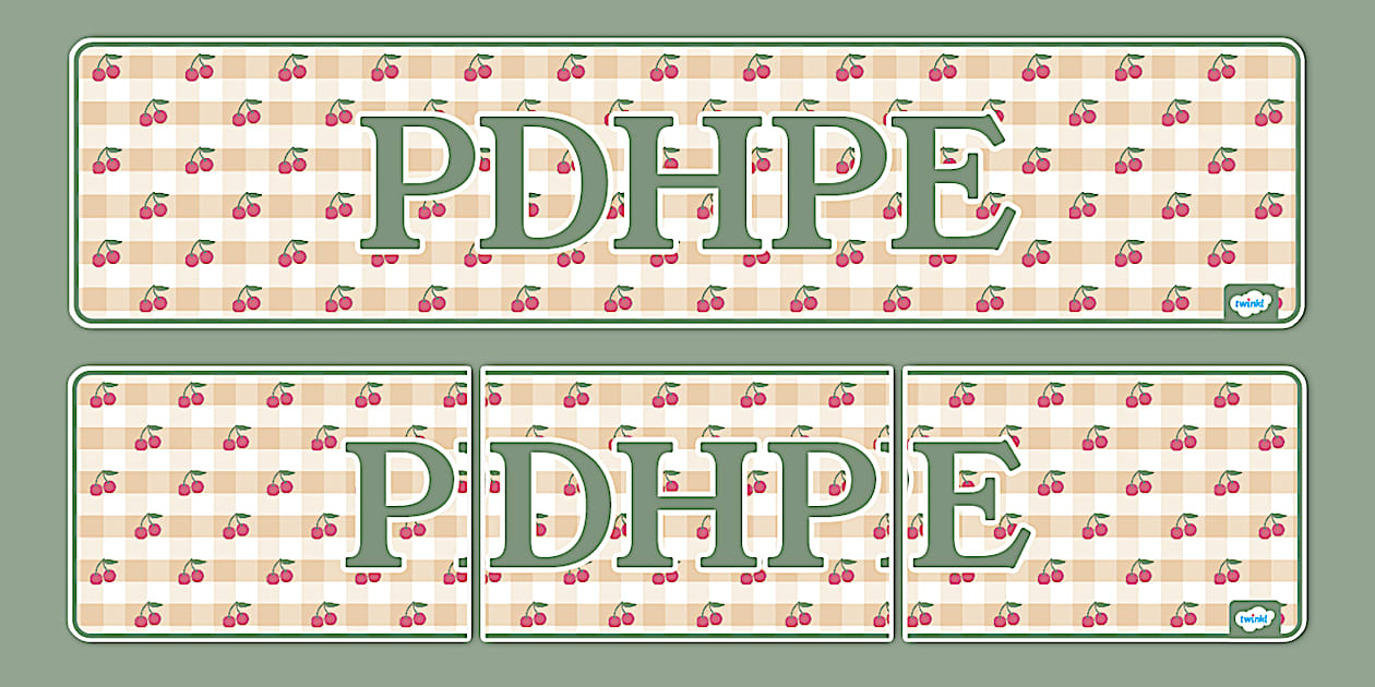 Checkered Charm Themed PDHPE Display Banner (teacher made)