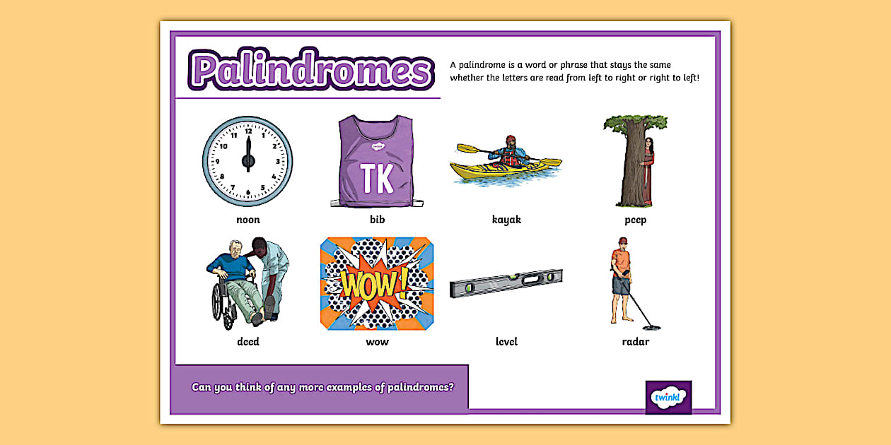 Palindrome Display Poster (teacher made) - Twinkl