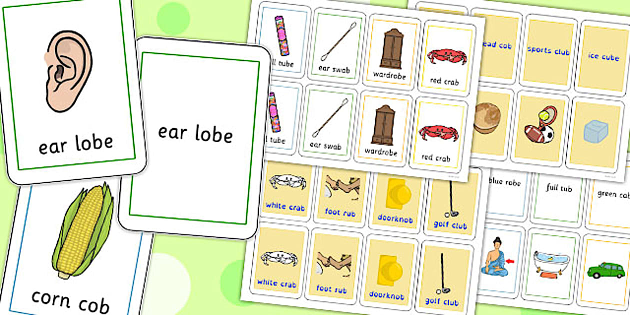 Two Syllable Final B Sound Playing Cards - Twinkl