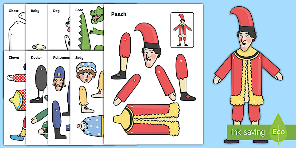 Split Pin (Punch And Judy Characters) (teacher made)