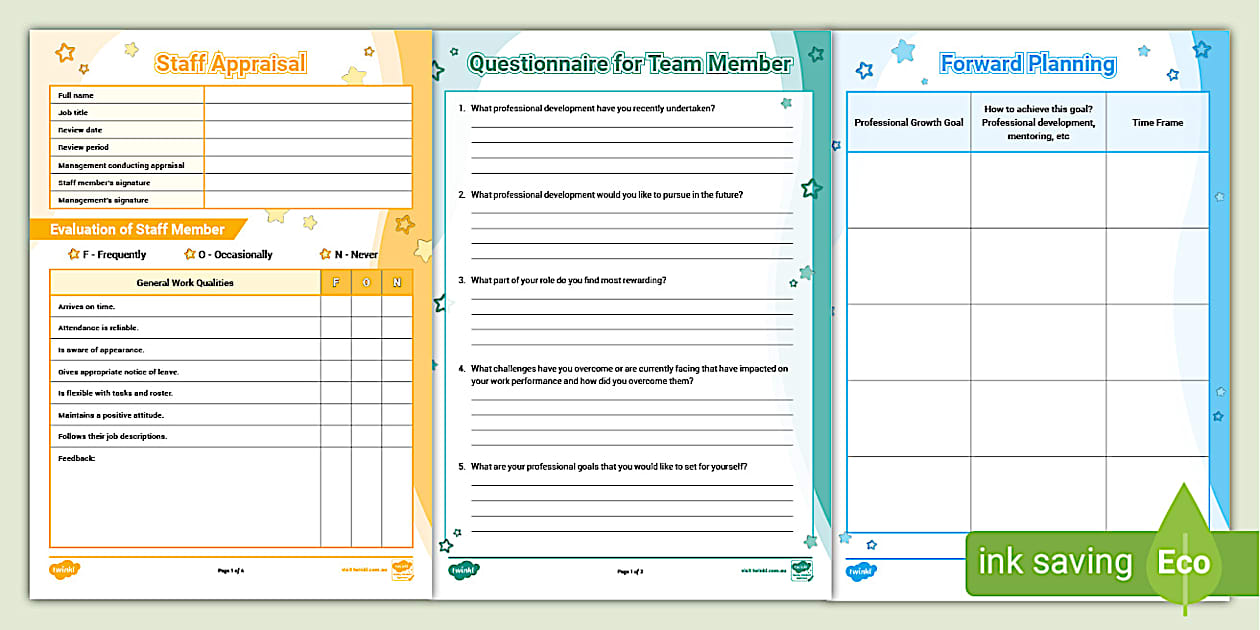 Staff Appraisal Forms | Staff Appraisal Template - Twinkl