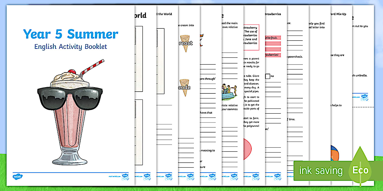 Year 5 Summer English Activity Booklet (teacher made)