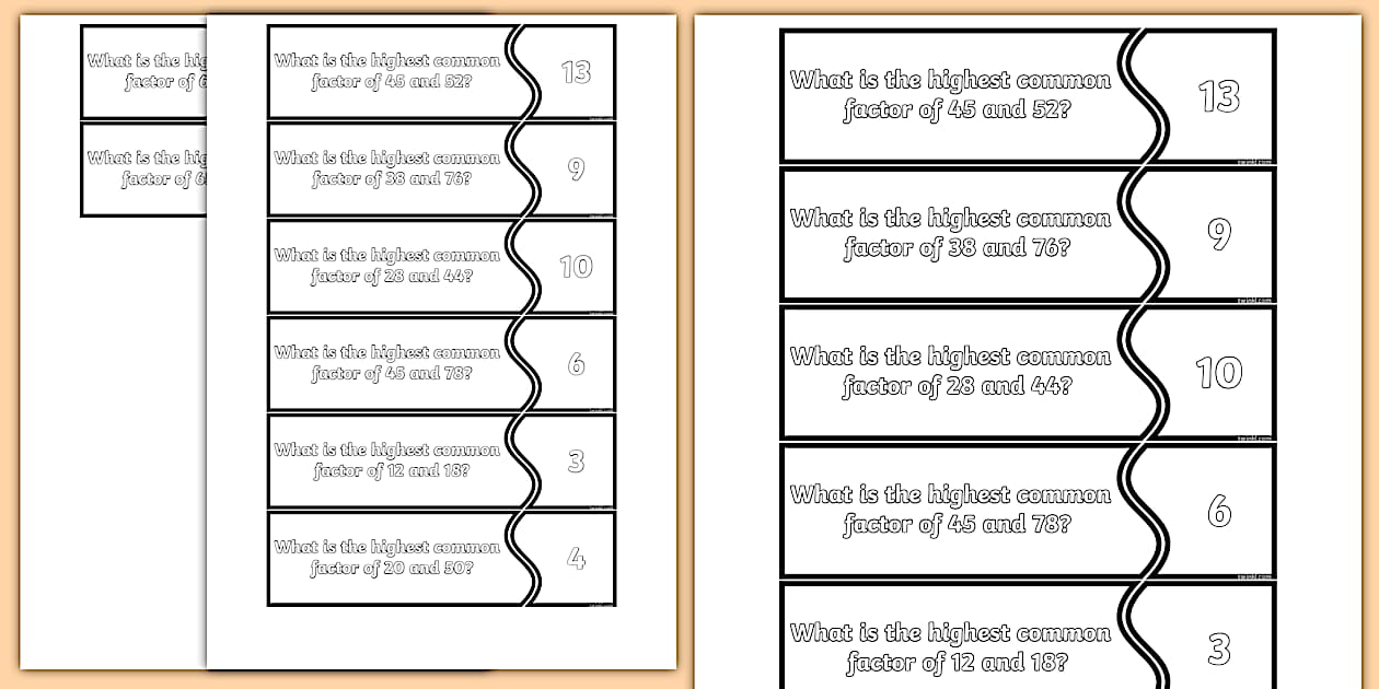 Editable Common Factors Matching Cards (professor feito)
