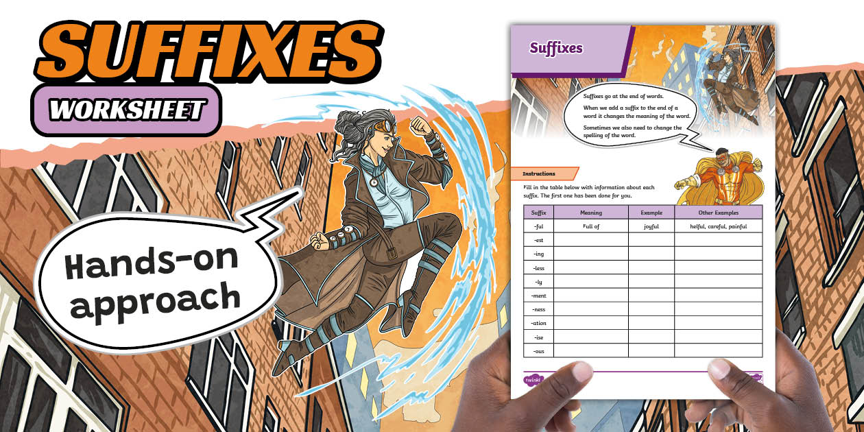 Suffixes Worksheet ∣ 3-6 Literacy ∣ Twinkl Australia