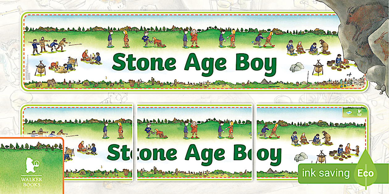 FREE! - LKS2 Stone Age Boy Display Banner - Twinkl