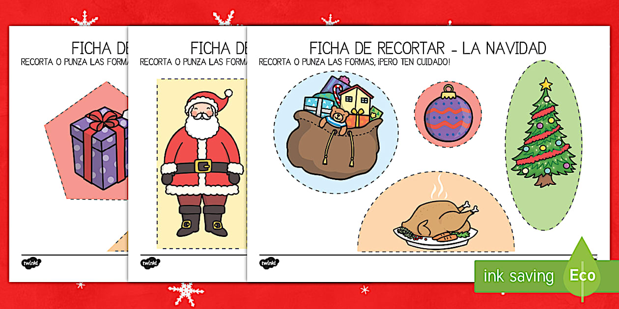 Ficha de motricidad fina..recortar: La Navidad | Twinkl