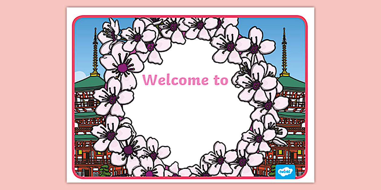 Japanese Cherry Blossom Class Sign (teacher made) - Twinkl