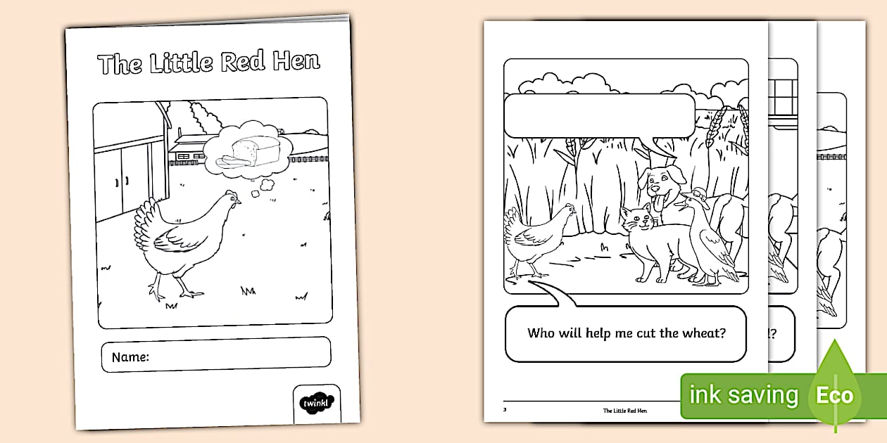 The Little Red Hen Complete and Colour Story Booklet