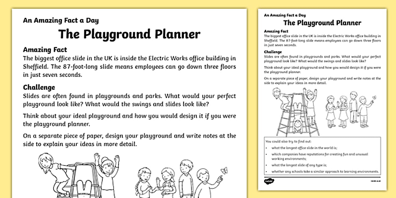 The Playground Planner Worksheet / Worksheet, worksheet