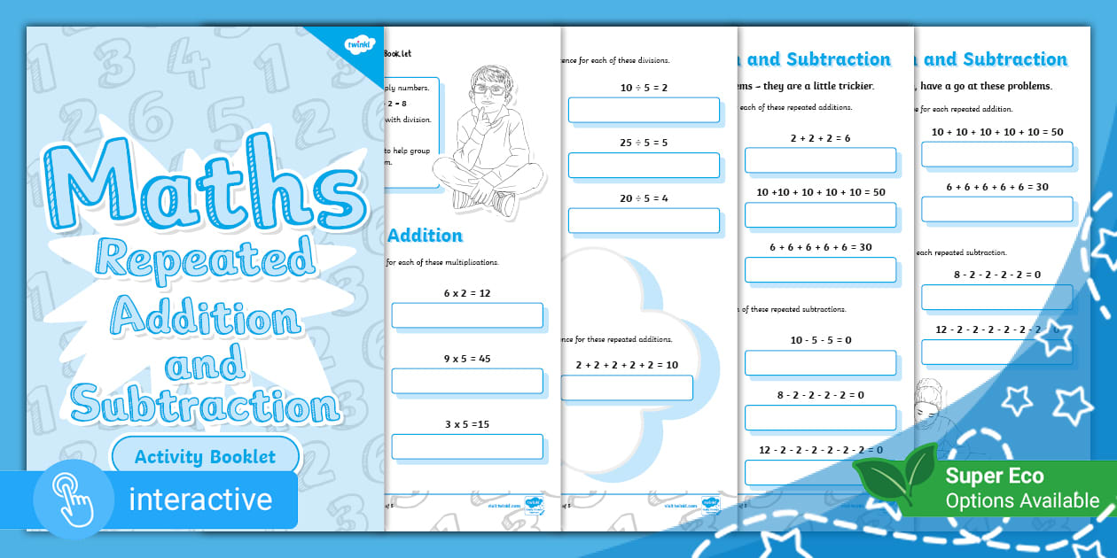 Maths Repeated Addition and Subtraction Activity Booklet