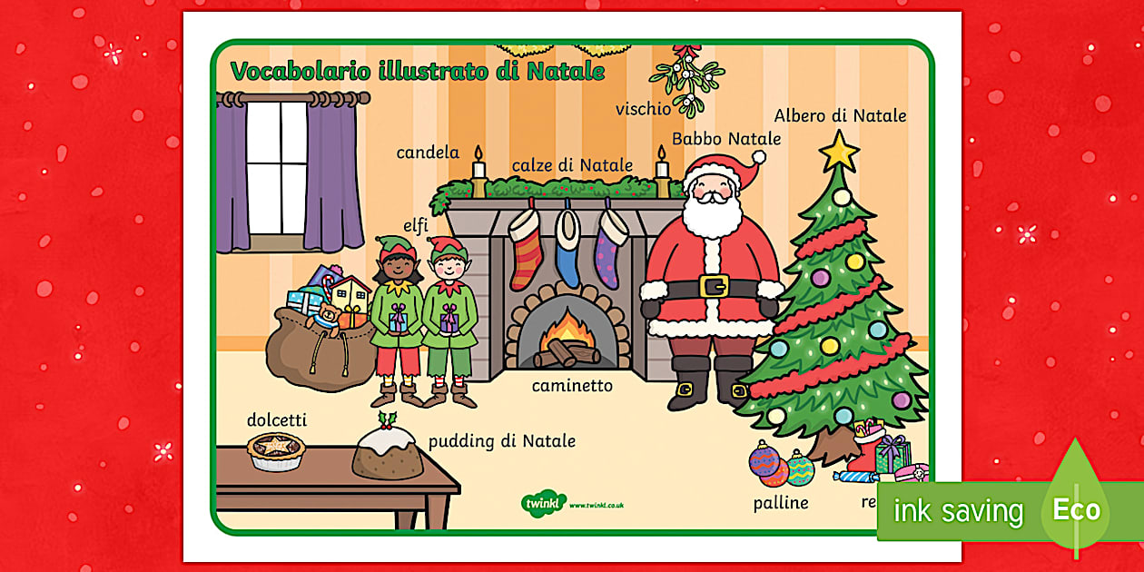 Italian Natale vocabolario Illustrato (teacher made)