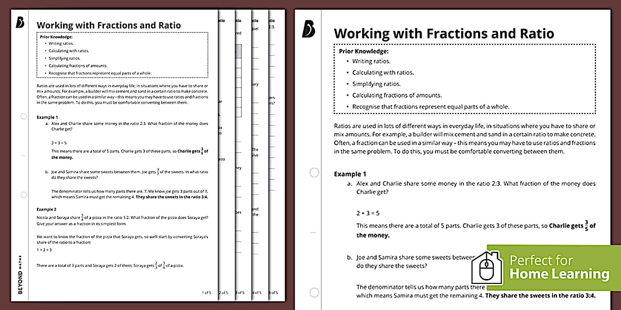👉 Ratio Problems Homework | KS3 Maths | Beyond - Twinkl