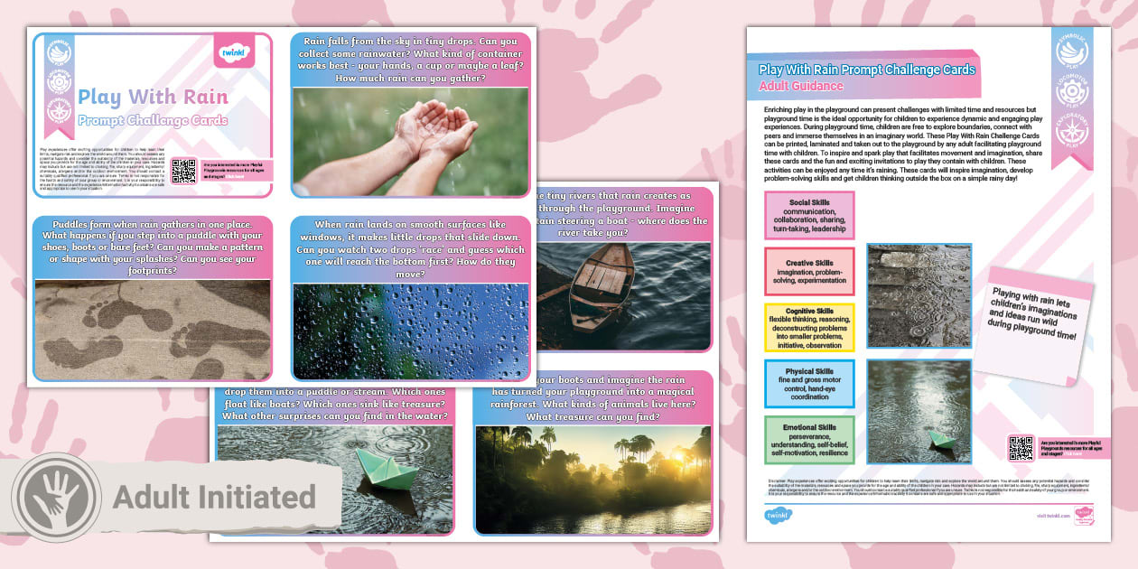 Playful Playgrounds - Play With Rain Prompt Challenge Cards