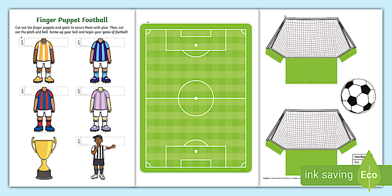 Football Finger Puppet Game (teacher made) - Twinkl