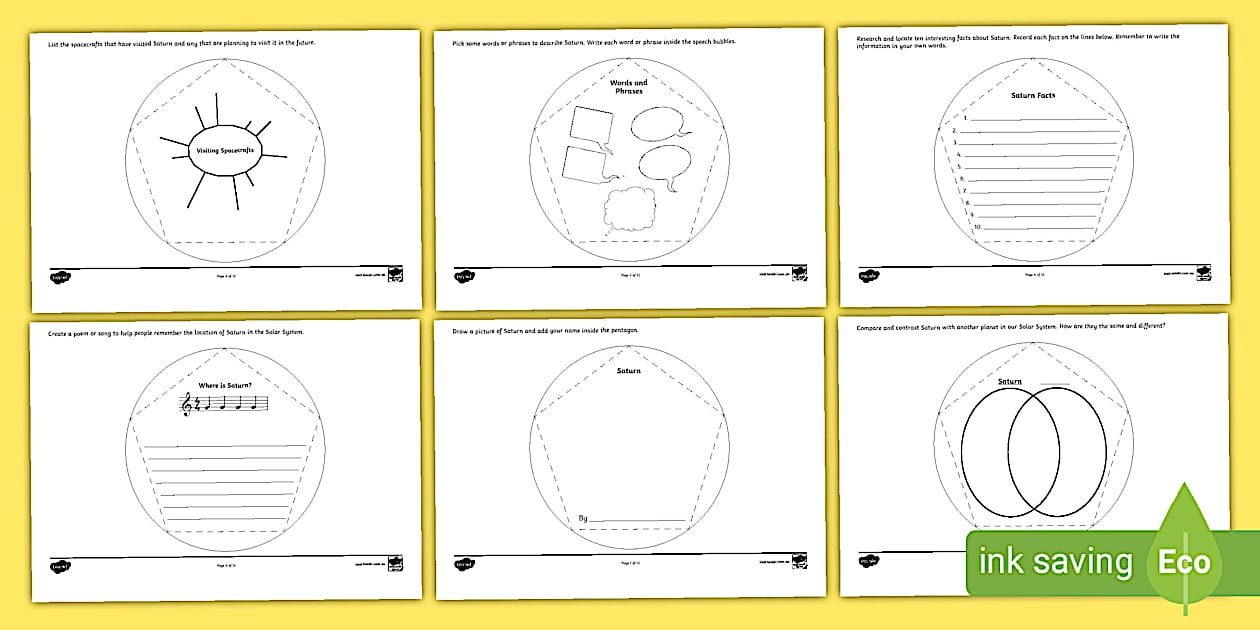 Saturn Research Project (teacher made) - Twinkl