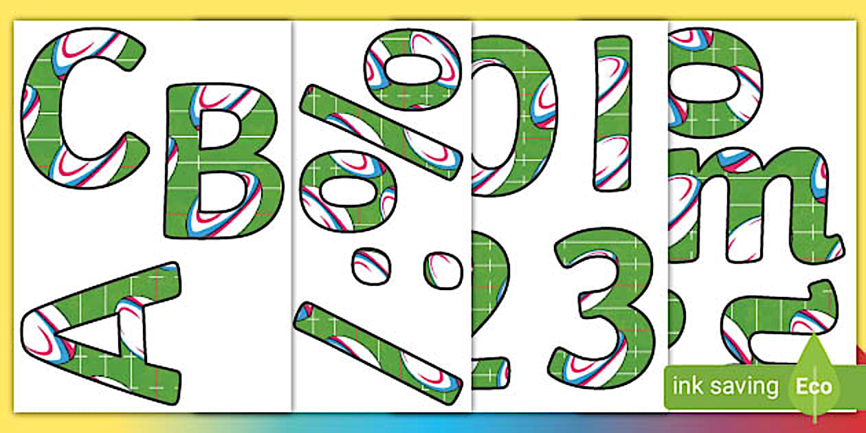 Rugby Display Letters and Numbers Pack (teacher made)