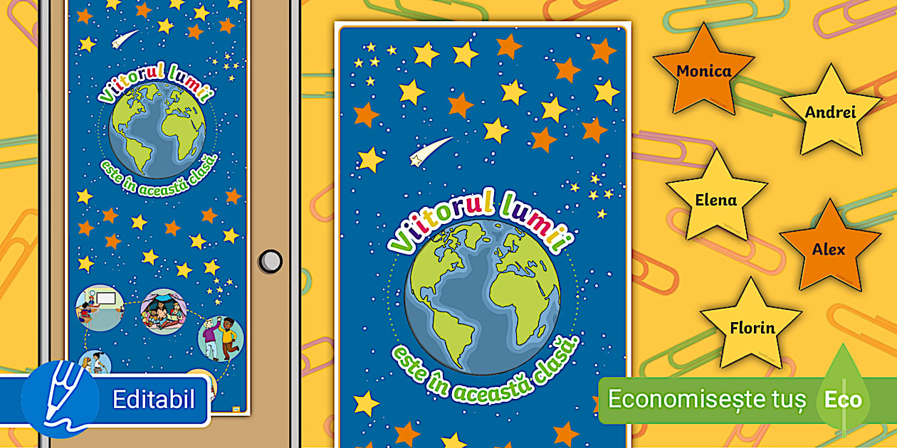 Viitorul lumii este în acestă clasă – Decor pentru ușă