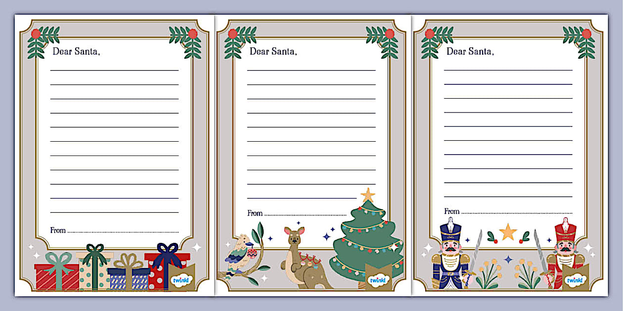 Letter to Santa Writing Template (teacher made) - Twinkl