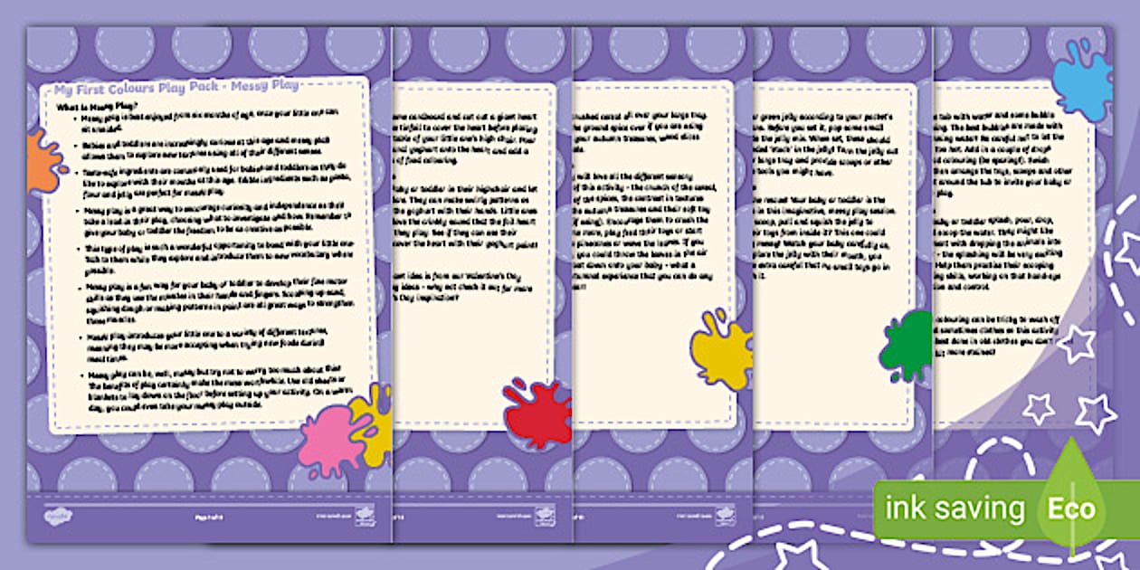 My First Colours Play Pack - Messy Play (Teacher-Made)