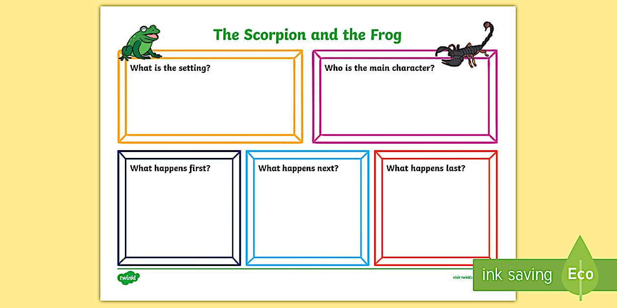 The Scorpion and the Frog Story Review Writing Frames - The Ant and the