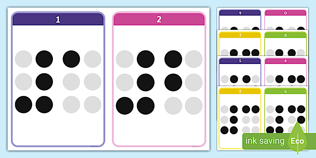 Braille Number Display Cards - Twinkl - KS1 (teacher made)