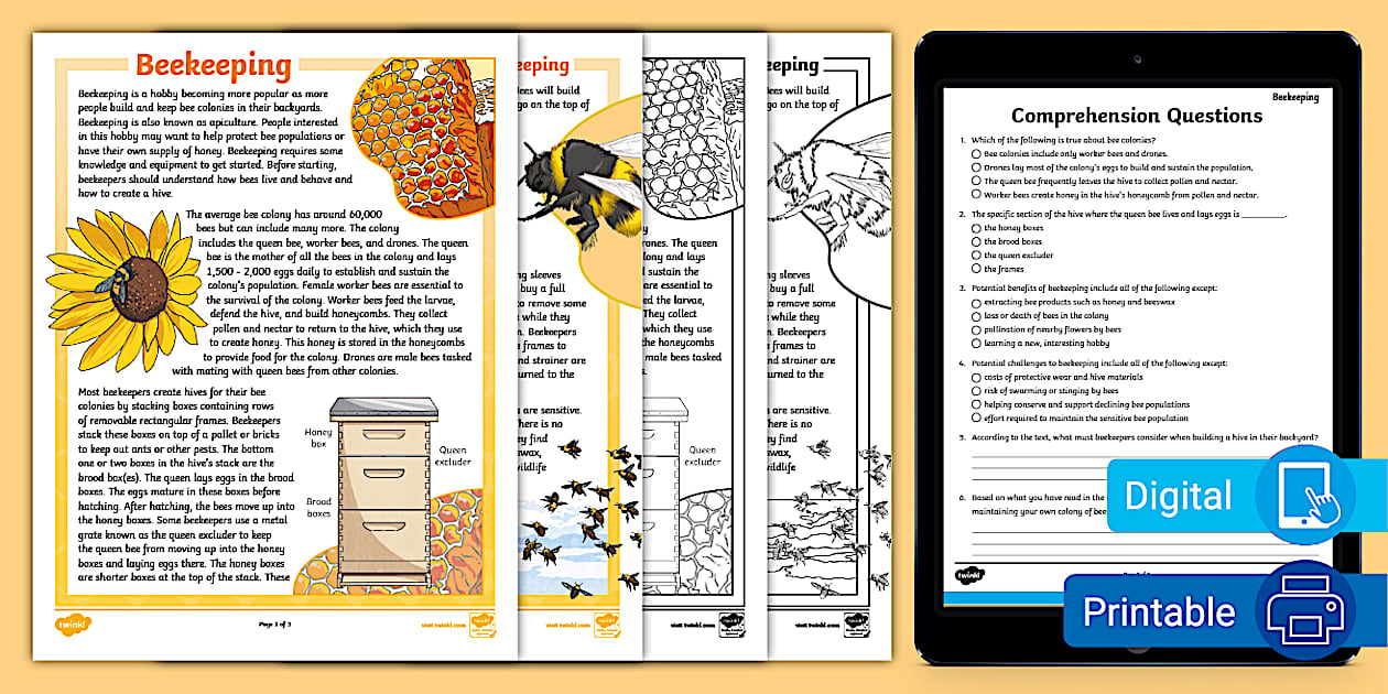The Buzz About Beekeeping Answer Key | Twinkl USA - Twinkl