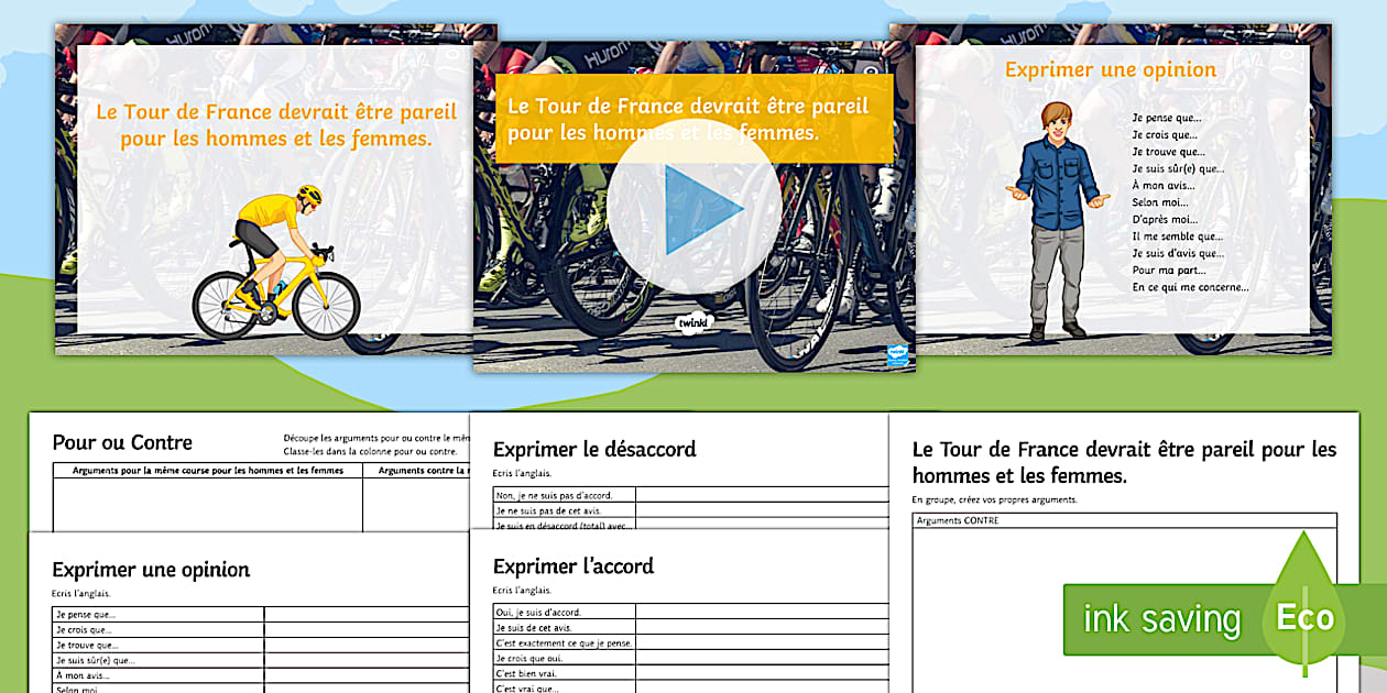 Tour de France Debate Pack French (teacher made) - Twinkl