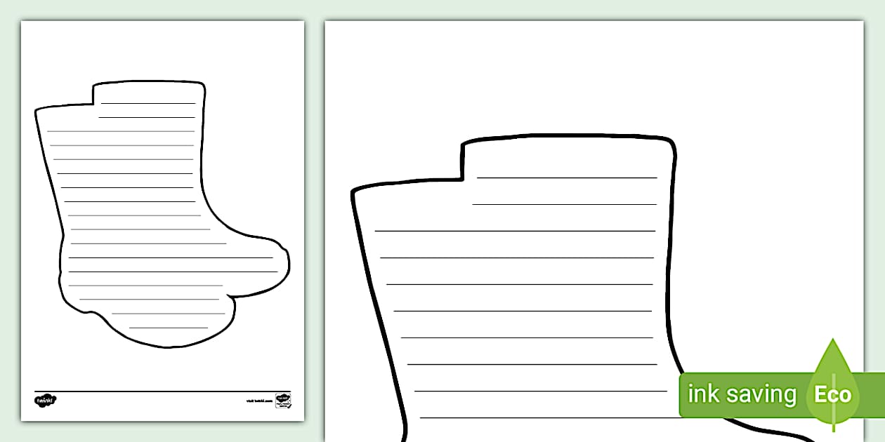 Wellies Writing Frame Template (Teacher-Made) - Twinkl