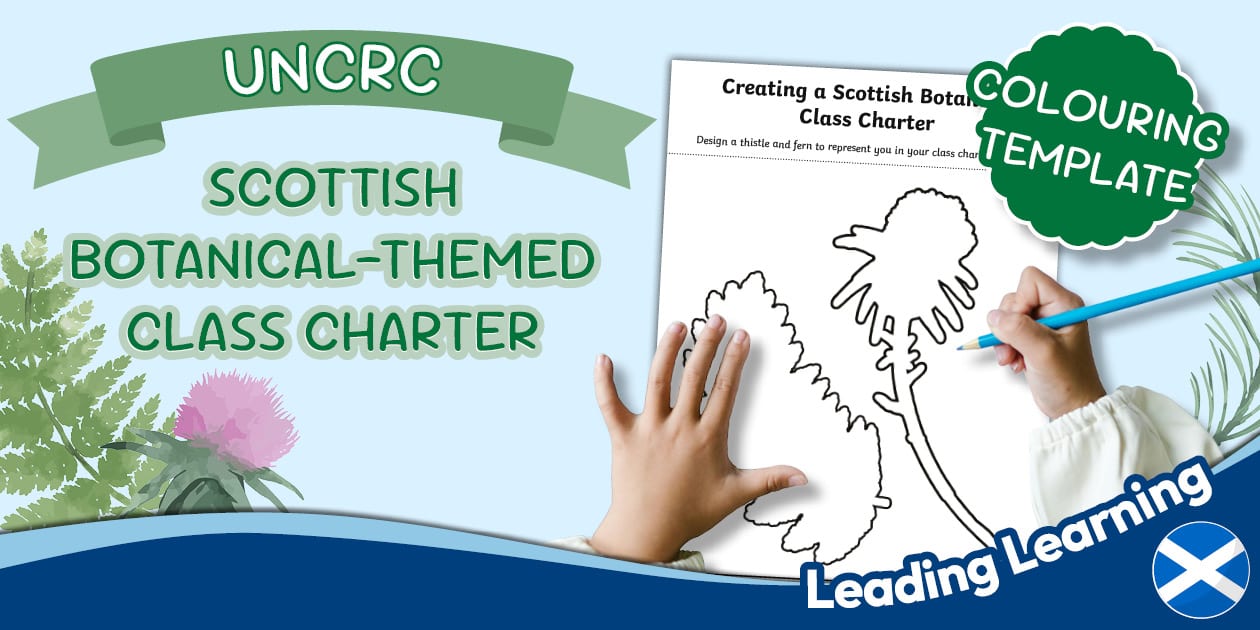 Class Charter Scottish Botanical-Themed Colouring Template