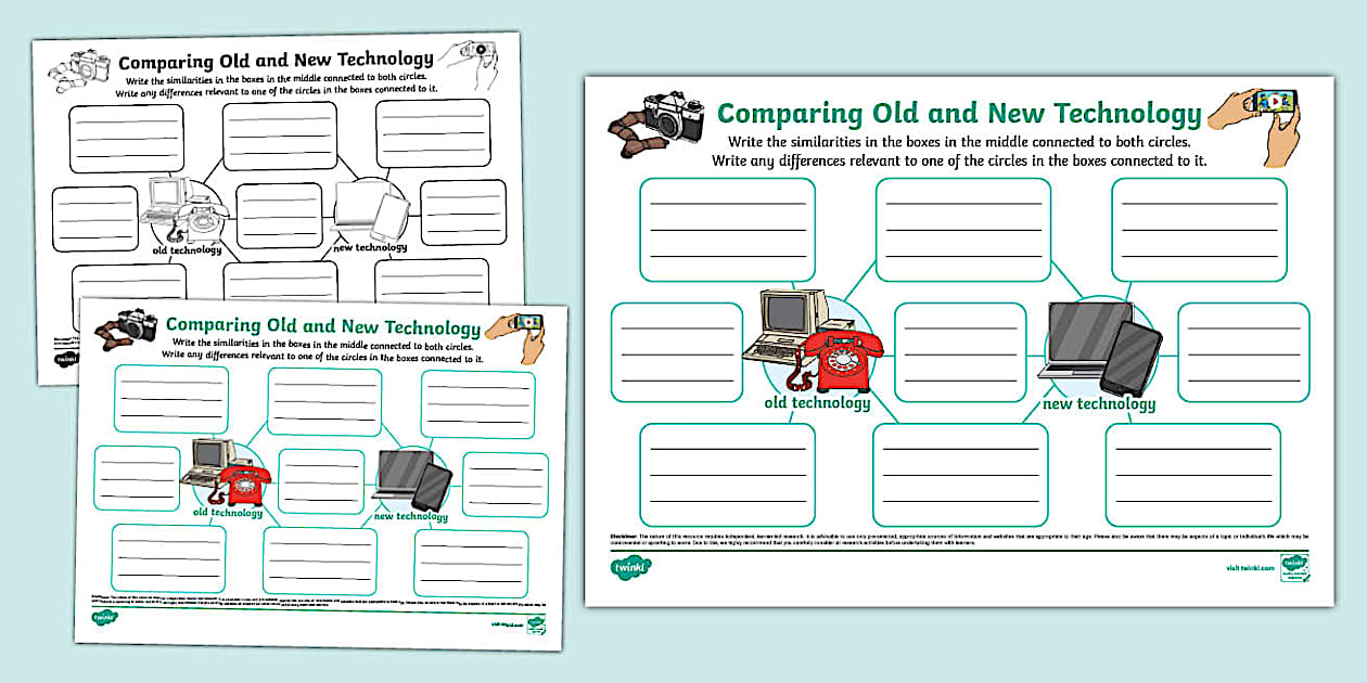 Comparing Old and New Technology Mind Map (Teacher-Made)