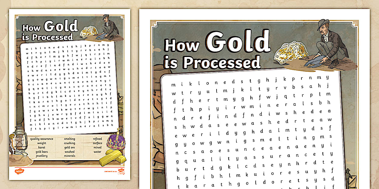 How Gold is Processed - Word Search (teacher made) - Twinkl