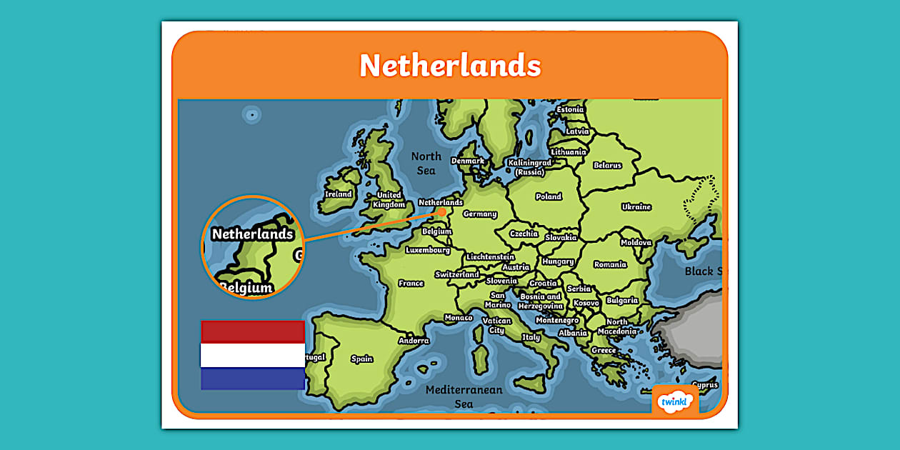 Map of Europe: Netherlands Display Poster (Teacher-Made)