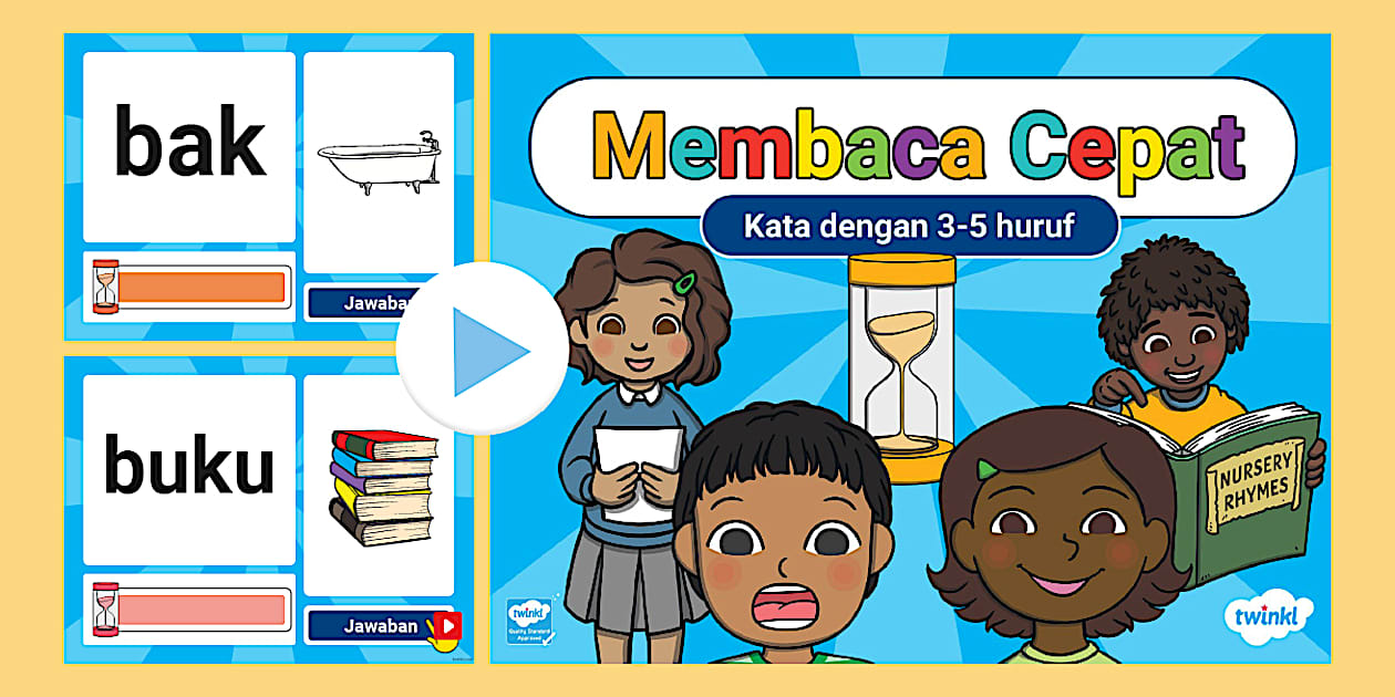 PowerPoint Membaca Cepat Kata dengan 3-5 Huruf - Twinkl