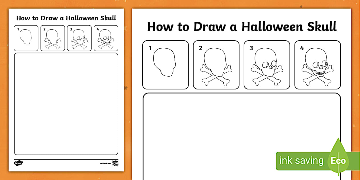 How to Draw a Halloween Skull | Twinkl | Drawing | Art | KS1