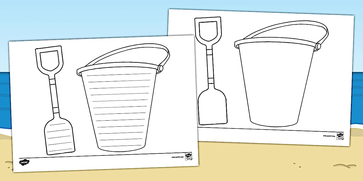 Bucket and Spade Writing Template (teacher made) - Twinkl