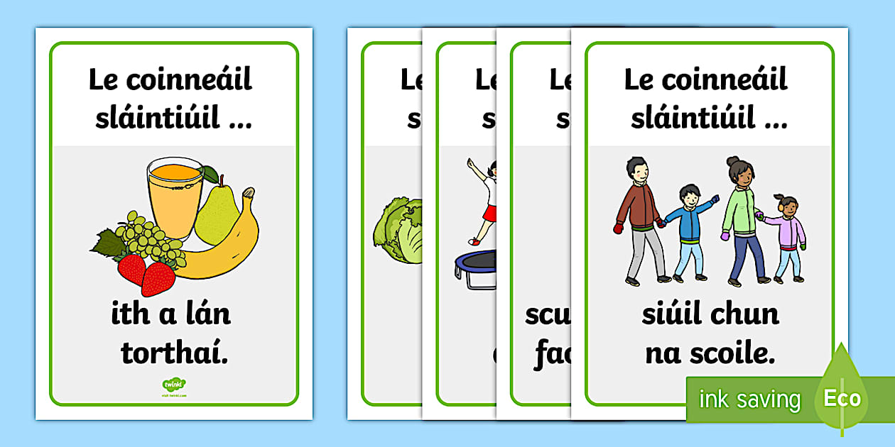 Health and Hygiene Display Posters Gaeilge (teacher made)