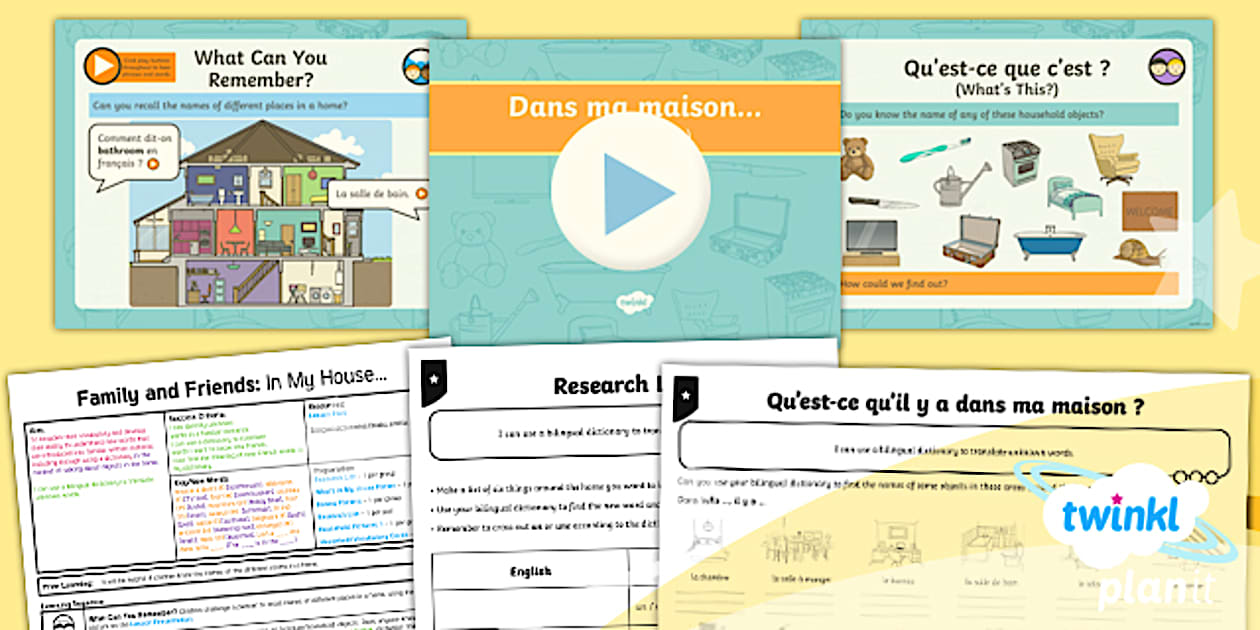 Rooms of the House in French - In My House: Lesson Pack